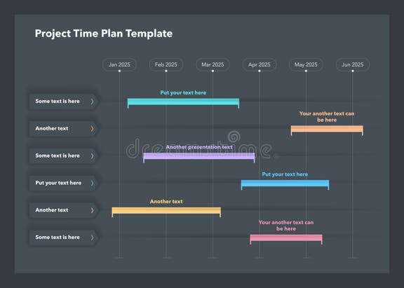 Project Time Plan Template with Six Project Tasks in Time Intervals ...
