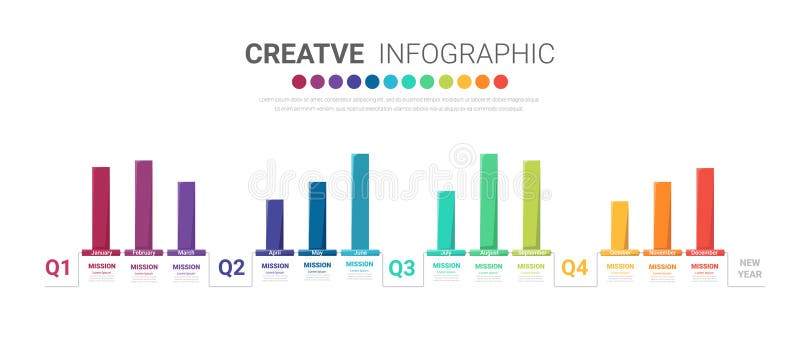 Project Timeline Graph for 12 Months, 1 Year, All Month Planner Design ...