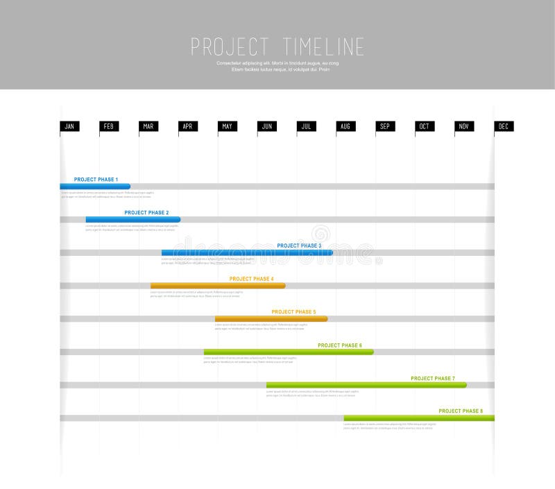 Project Timeline Graph Vector Illustration Background with Colorful ...