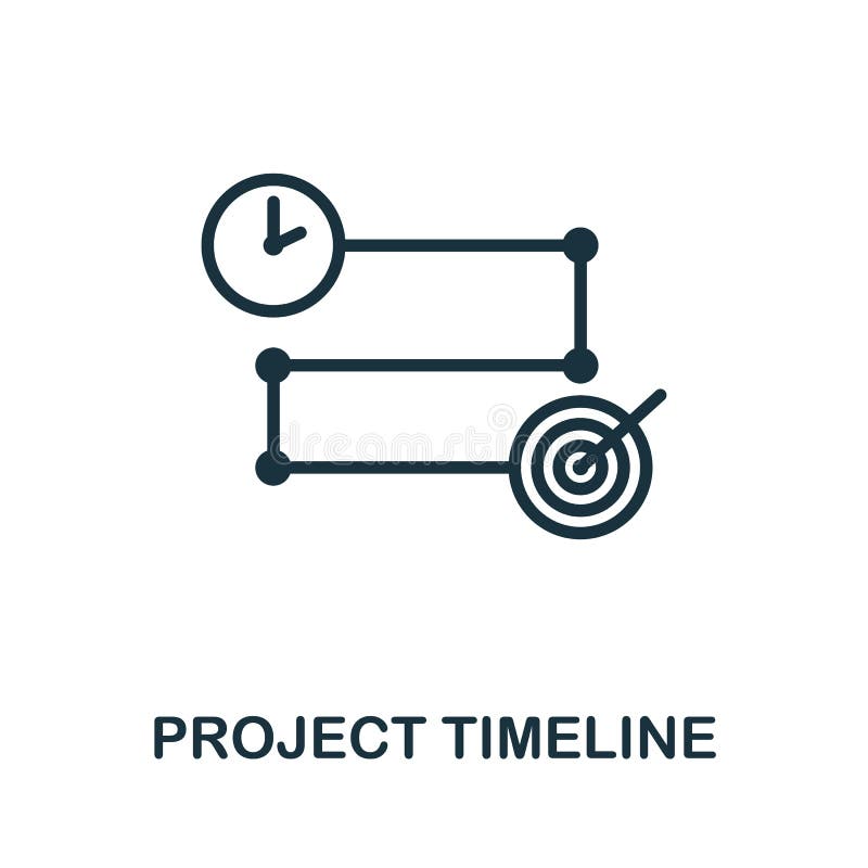Project Timeline Icon. Monochrome Sign from Project Development ... Project Timeline Icon. Monochrome Sign from Project Development ...