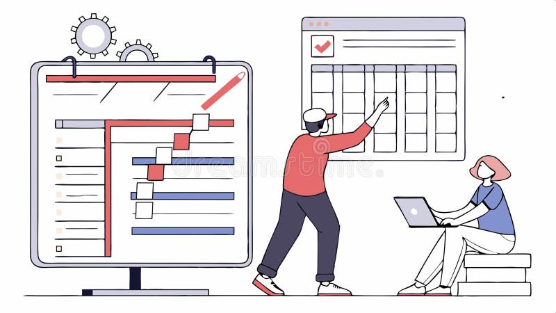 Project Timeline, Schedule Planning Illustration Vector Design ...