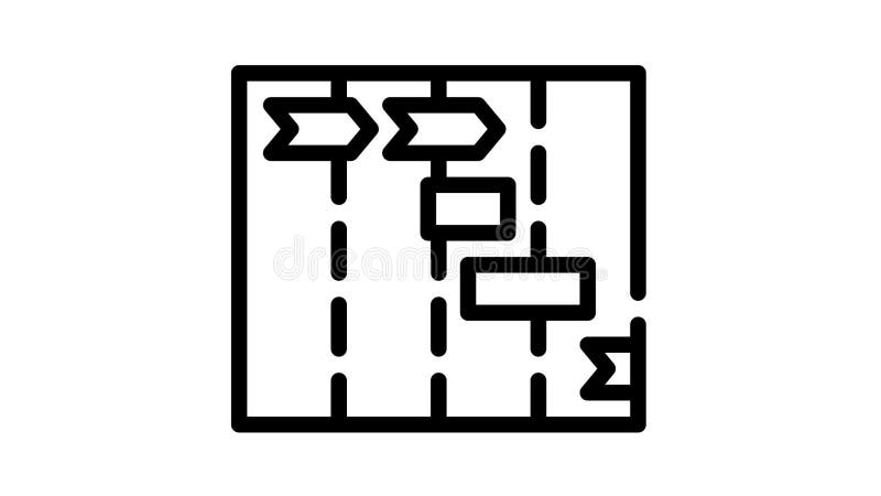 Project Timelines Black Icon Animation Stock Video - Video of graphic ...