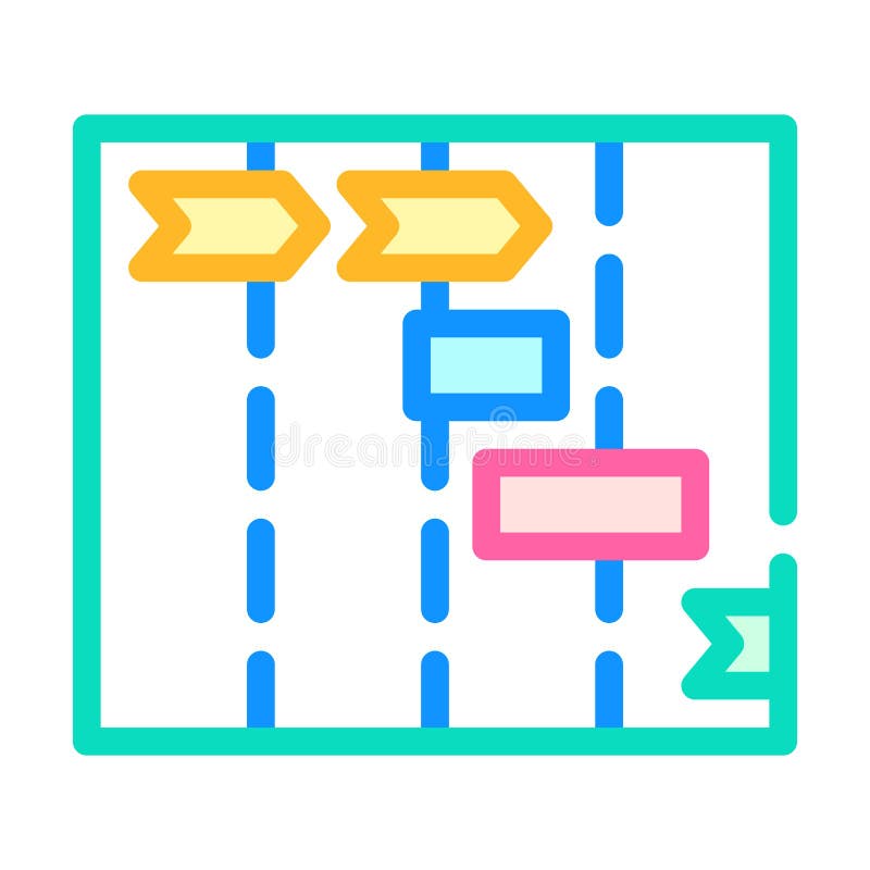 Project Timelines Color Icon Vector Illustration Sign Stock Vector ...