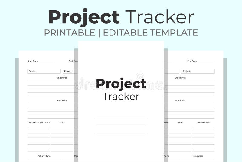 Project Tracker KDP Interior Stock Vector - Illustration of notebook ...