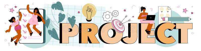 Project Typographic Header. Successful Business Project Planning Stock ...