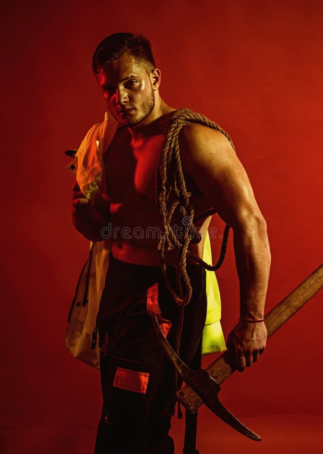 Project Under Construction. Muscular Man Worker. Construction Worker or ...