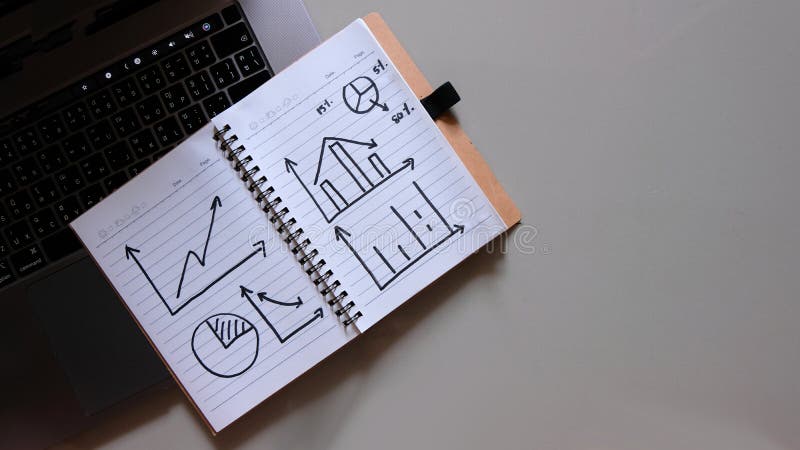 Charts, Diagrams Concept Business on Laptop Background Stock Image ...