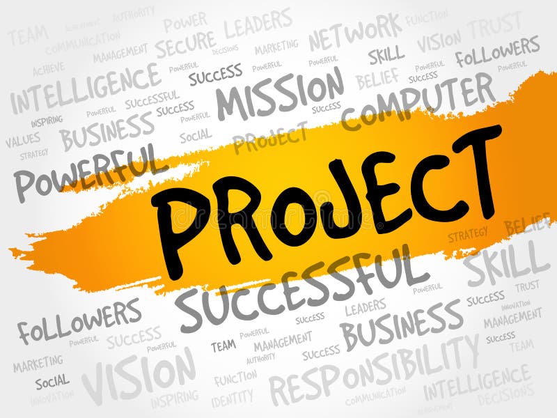 PROJECT word cloud stock illustration. Illustration of cooperation ...