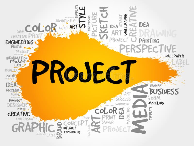 PROJECT word cloud stock illustration. Illustration of management ...