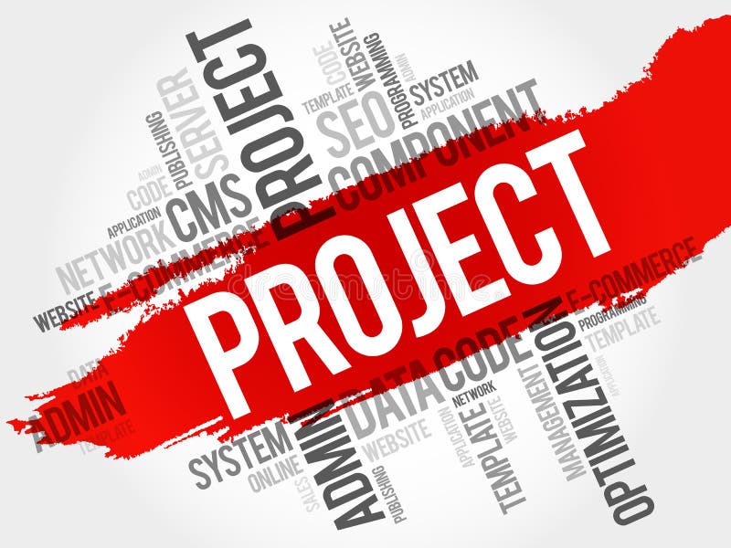 PROJECT word cloud stock illustration. Illustration of phase - 205814551