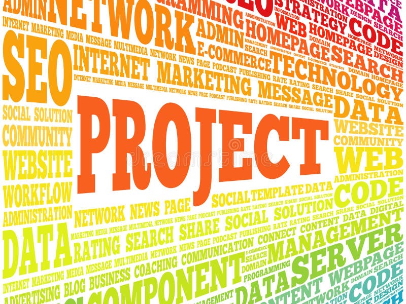 Project word cloud stock illustration. Illustration of company - 200062592