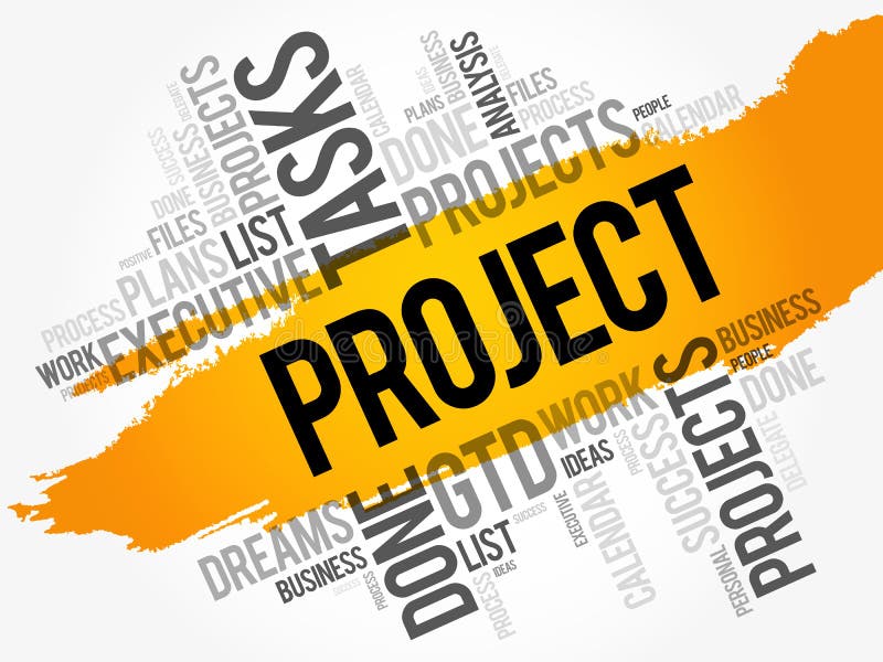 PROJECT word cloud collage stock illustration. Illustration of ...