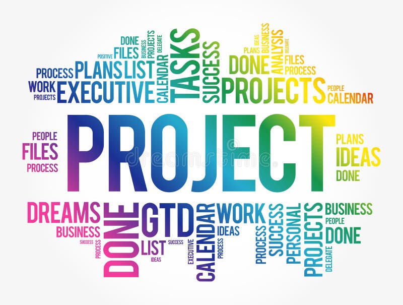 Project word cloud collage stock illustration. Illustration of customer ...