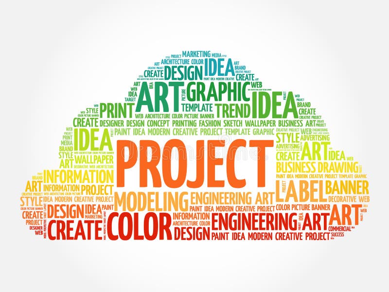 PROJECT word cloud collage stock illustration. Illustration of ...