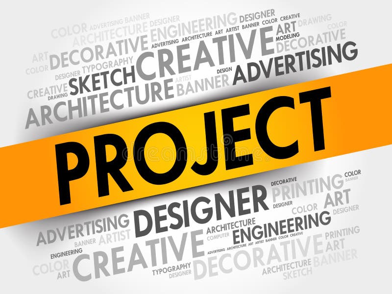 PROJECT word cloud collage stock illustration. Illustration of ...