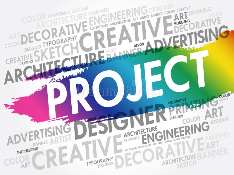 PROJECT word cloud collage stock illustration. Illustration of methods ...