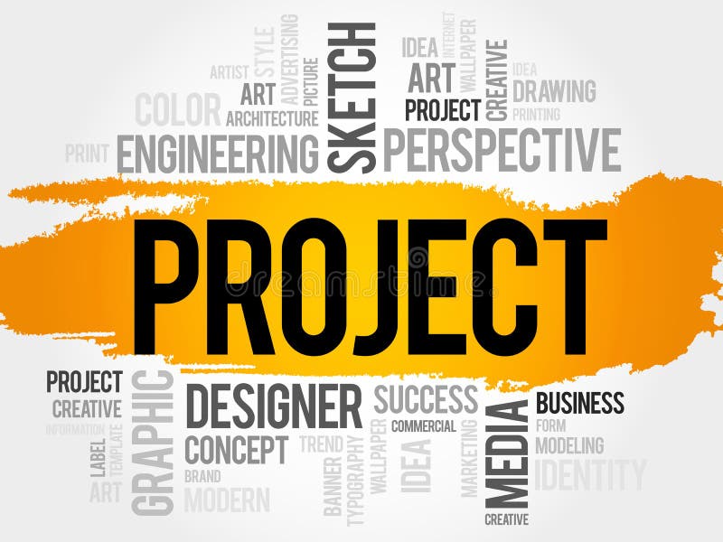 PROJECT word cloud stock illustration. Illustration of construction ...