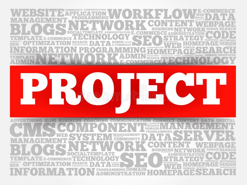 PROJECT word cloud stock illustration. Illustration of construction ...