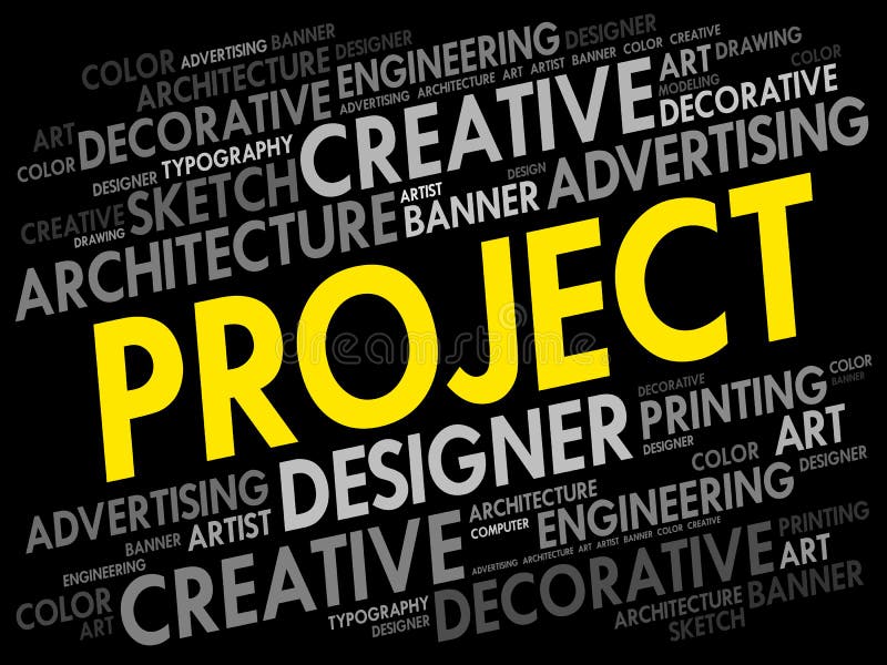 PROJECT word cloud collage stock illustration. Illustration of ...