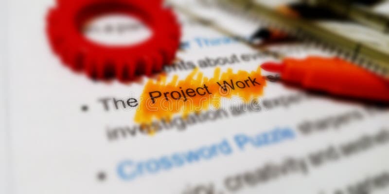 Project Work Word Displayed on Orange Colour Highlighted Form Stock ...