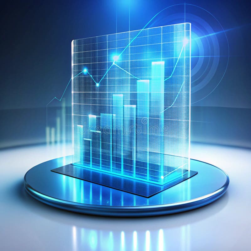 Projected Growth Chart on a Futuristic Pedestal Stock Image - Image of ...