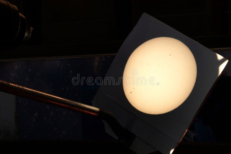 Projected Image Sun Showing Sunspots through Telescope Stock Image ...