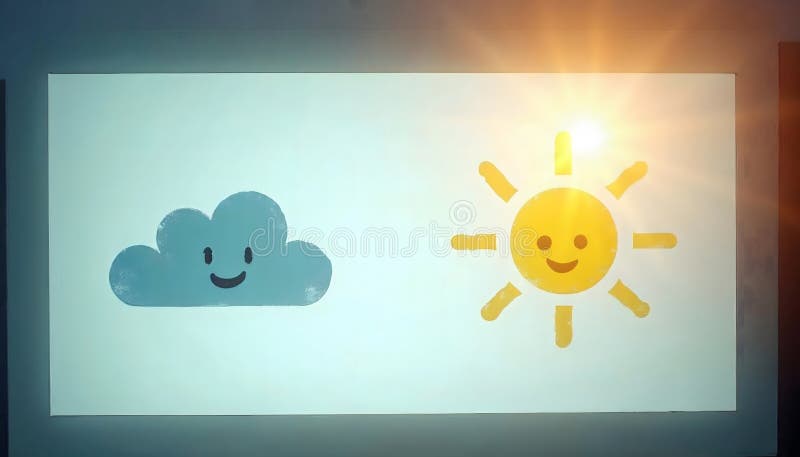 Simple Weather Icons of Sun and Cloud Stock Illustration - Illustration ...
