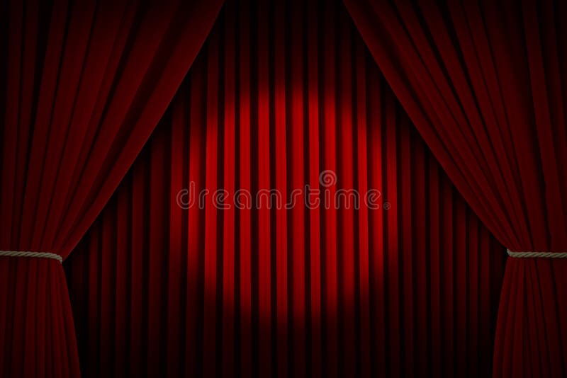 Rideaux De Cinéma Sous Les Projecteurs Illustration Stock ...