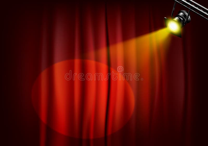 Projecteur Sur Des Rideaux En étape Illustration Stock - Illustration ...