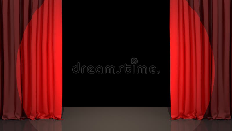 Étape Avec Les Rideaux Et Le Projecteur Rouges Illustration de Vecteur ...