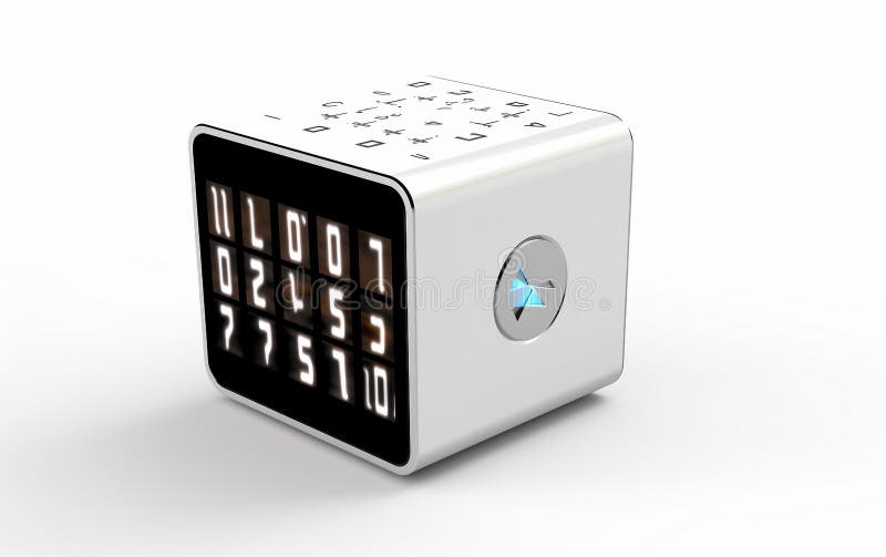 Projection Cube Bluetooth Clock Isolated on White Background. Stock ...