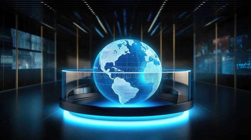 Projection data blue stock illustration. Illustration of hologram ...