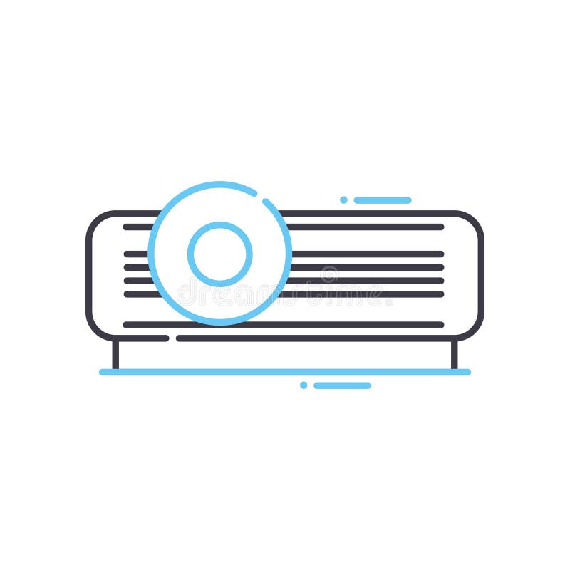 Projection Device Line Icon, Outline Symbol, Vector Illustration ...