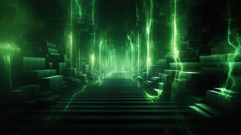 Projection green fractal stock illustration. Illustration of dynamic ...