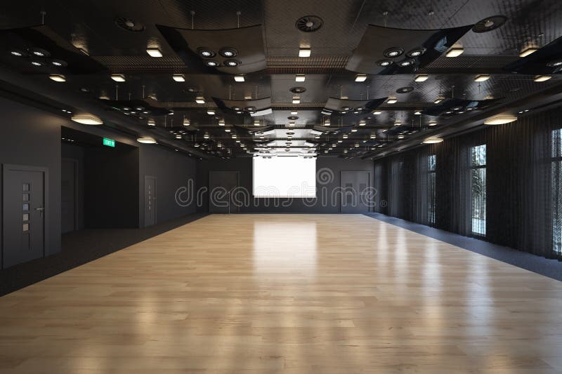 Projection Hall with Projection Screen on Stage. Art Gallery Stock ...