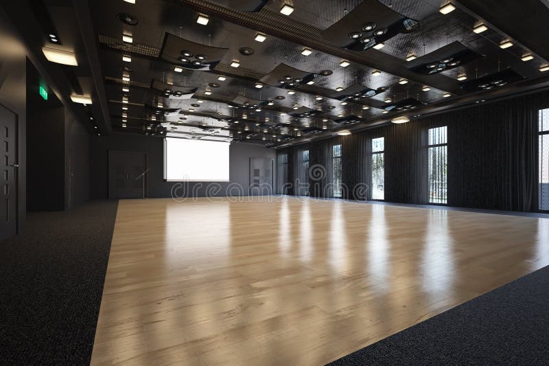 Projection Hall with Projection Screen on Stage. Art Gallery Stock ...