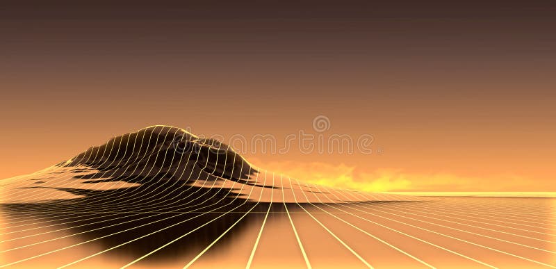 Projection of Light Strips Onto Hill Topography Stock Illustration ...