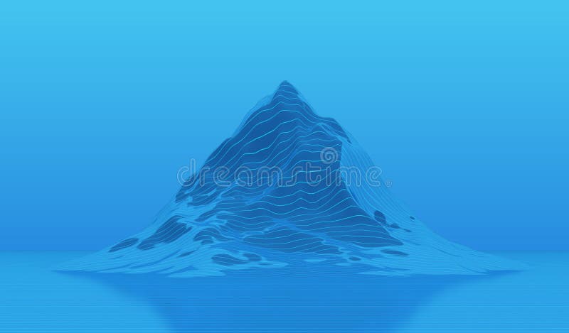 Projection of Light Grid Onto Mountain Topography Stock Illustration ...