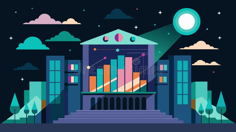 A Projection Mapping Installation on a Building Facade Showcasing Data ...