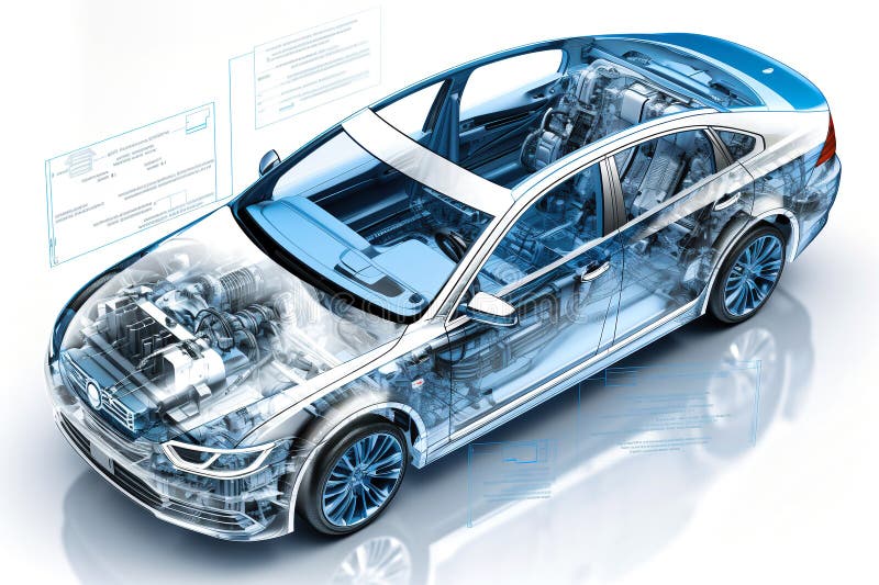 Projection of a Modern Train or Electric Locomotive. 3D Graphic ...