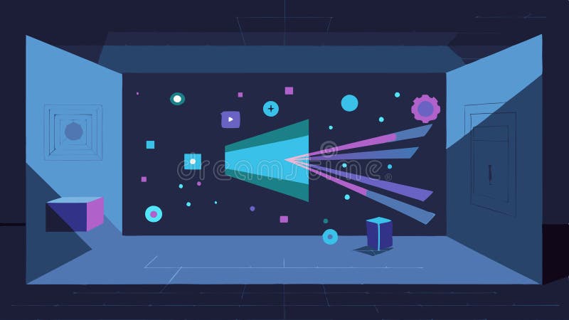 A Projection of Moving Images and Patterns on a Blank Wall Creating a ...