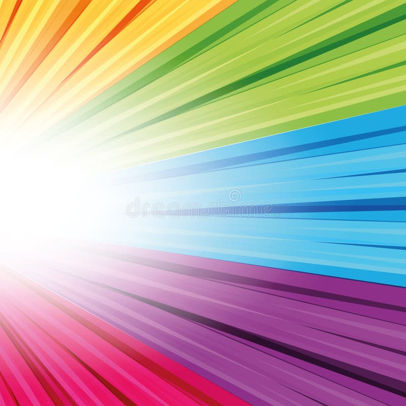 Projection, Reflection of Light in Different Color Stock Vector ...