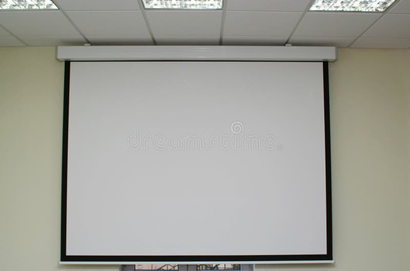 Projection Screen in the Boardroom with Overhead Projector Stock Image ...