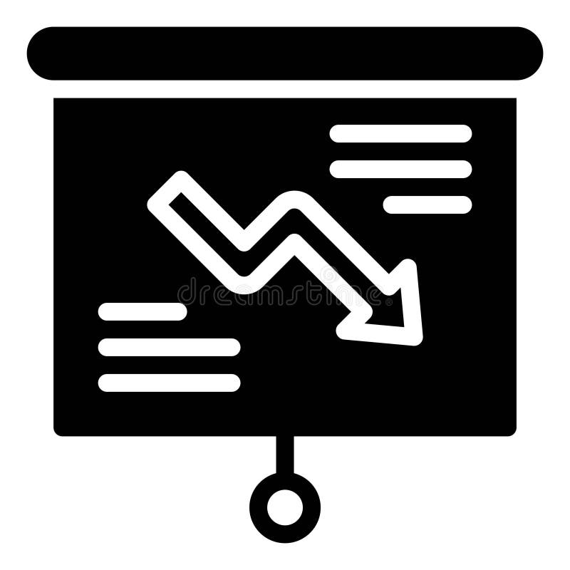 Projection Screen with Decrease Arrow Icon, Bankruptcy Related Vector Stock Vector ...