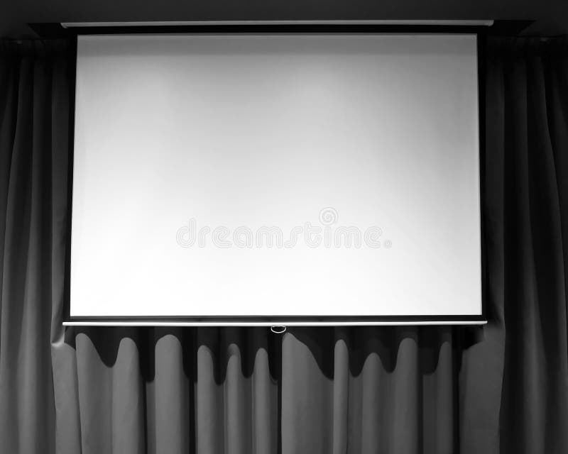 Empty Projection Screen, Presentation Board Stock Image - Image of ...