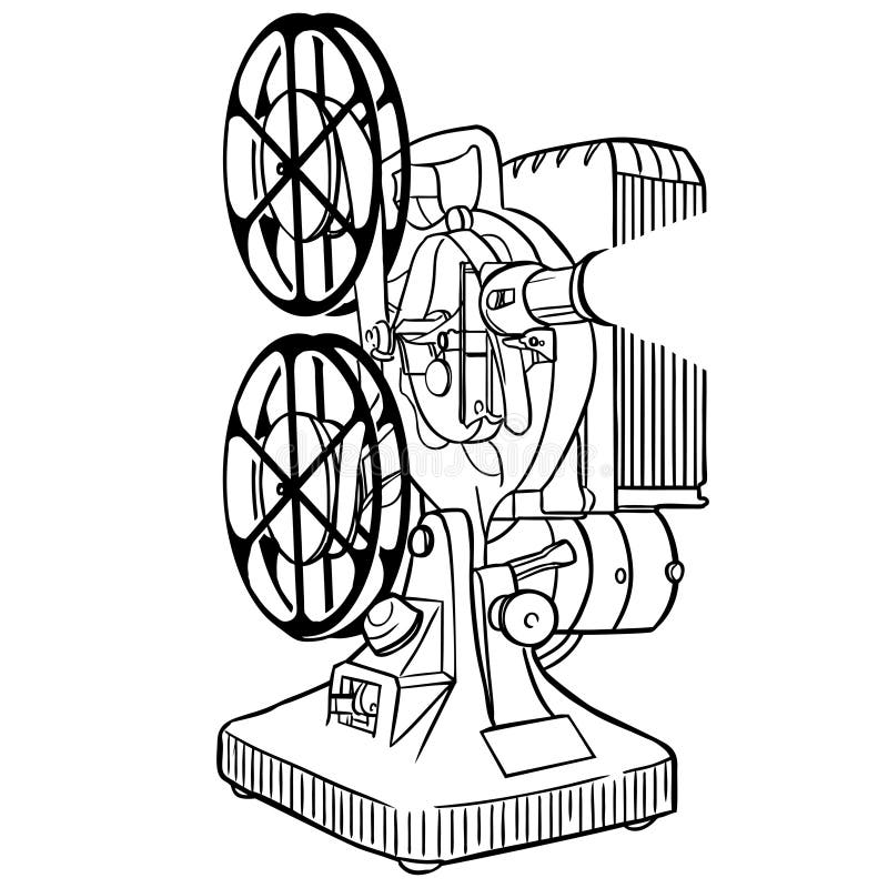 Movie Film Projector Reel Theater Stock Illustration - Illustration of ...