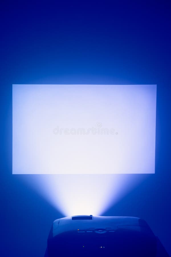 Projector in Action with Illuminated Screen Stock Image - Image of ...