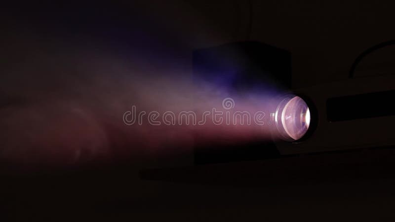 Projector Beams and Smoke, Color Image on the Projector, Static Video ...