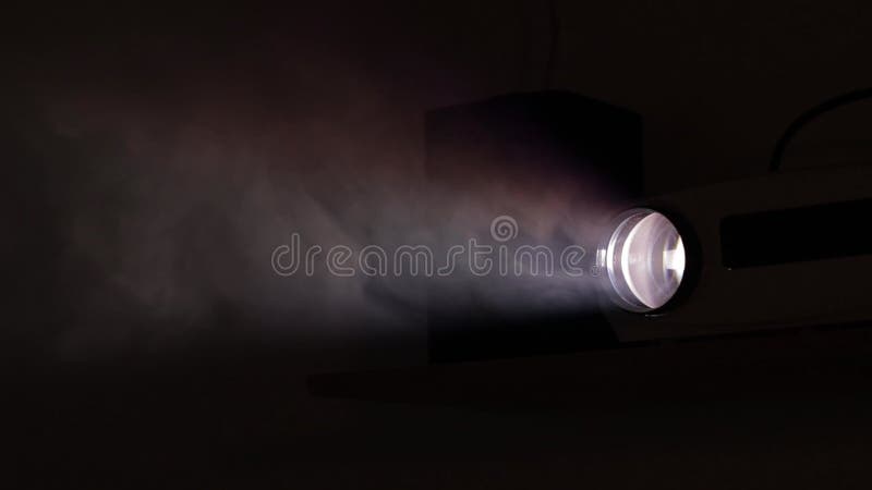 Projector Beams and Smoke, Color Image on the Projector, Static Video ...