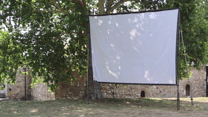 Projector Canvas Screen stock video. Video of shade - 253208667